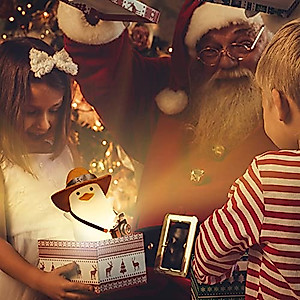 Hinittey Cute Cowboy Duck Lamp, Silicone Duck Light with Cowboy Hat & Mini Camera & USB Rechargeable & Touch Control Dimmable & Timer for Nursery, Birthday Xmas Baptism Gifts for Babys Girls Boys