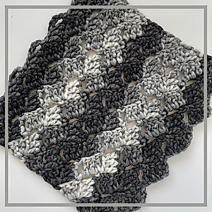 Ombré-Encore Super Soft Thick Variegated Yarn #5 Weight for Knitting & Crochet Chunky Scarves, Blankets, Hats, Cowls, Shawls, Acrylic, 3 Balls, 507yds/420g (Black Snowstorm)