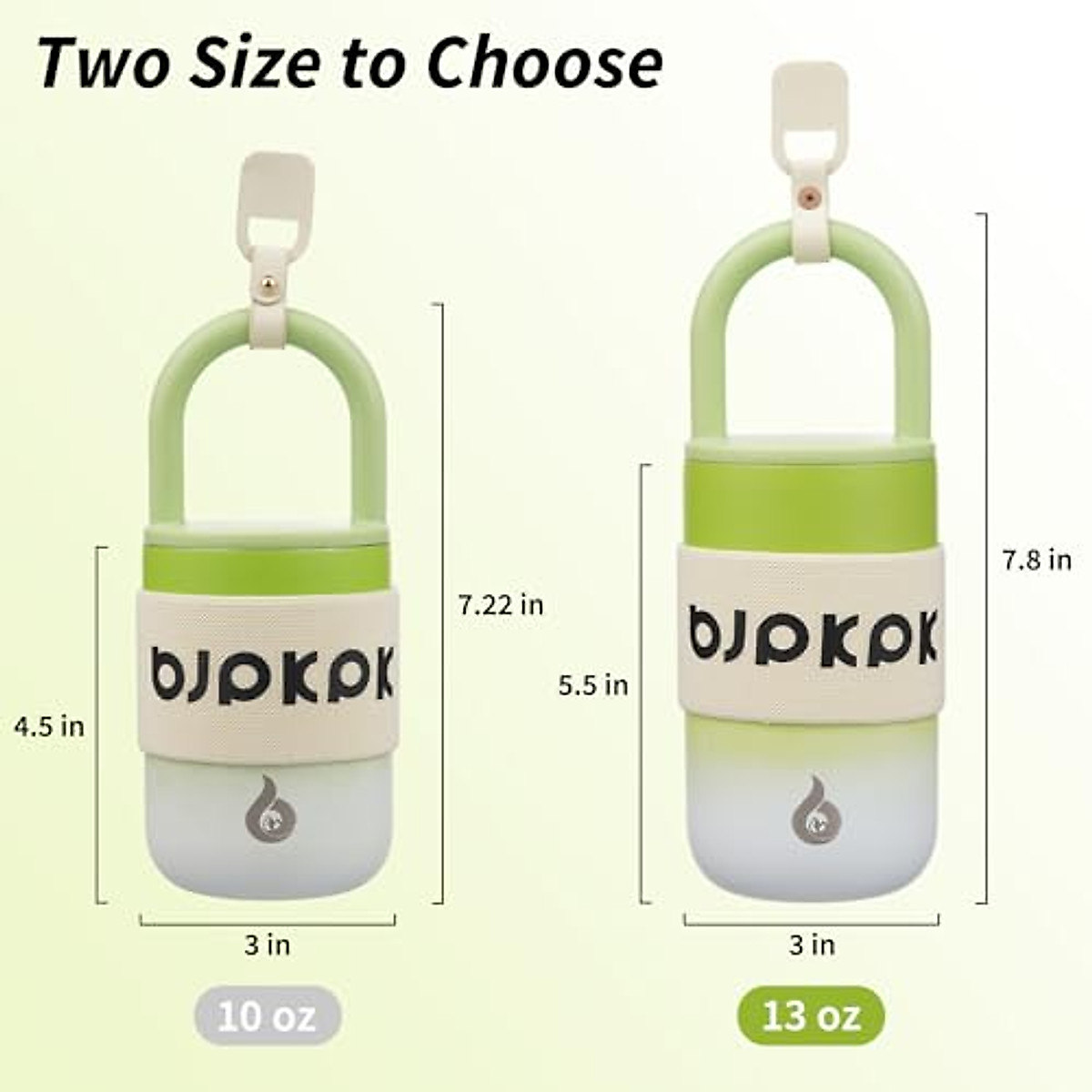 BJPKPK 13oz Tumbler With Lid And Handle Insulated Tumblers Cup Stainless Steel Coffee Mug,Cucumber