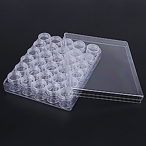 Walfront Plastic Jewelry Box Jewelry Beads Organizer Box Storage Container Case with 30 Storage Jars 6g Clear Bead Storage Container with Removable Dividers Plastic Organizer Box Craft Storage 30 Pcs