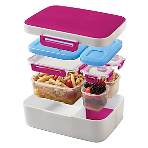 Rubbermaid LunchBlox Leak-Proof Entree Lunch Container Kit with Case, Small, Beet Red