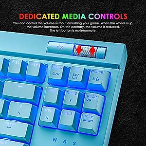 RGB Rainbow Mechanical Gaming Keyboard and Mouse Combo Blue Switch 87 Keys Backlit Keybaord with Lightweight Honeycomb Shell Wired RGB Gaming Mouse 6400 DPI Mouse pad for PC Gamers Xbox One PS4 PS5