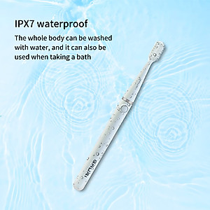 Bauri Electric Toothbrush, Rechargeable Sonic Electric Toothbrush with 3 Brush Heads,Super Slim Electric Toothbrush, IPX7,3 Modes,White Electric Toothbrush