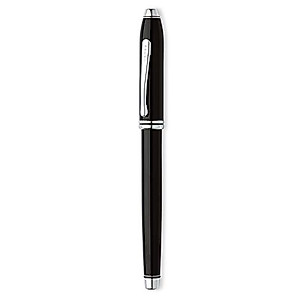 Cross Townsend Refillable Rollerball Pen, Rhodium-Plated Appointments, Includes Luxury Gift Box - Black Lacquer