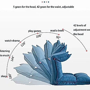 ASUMUI Lazy Sofa Tatami, Folding Single Sofa, Bed Seat Bedroom Balcony Bay 5 Gears for The Waist, 42 Gears for The Head, Adjustable (a)