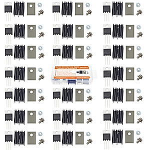 Makeronics 20 pcs IRFZ44N Insulator and Mounting kit with TO-220 Heatsink,Insulator rubberized silicone Washer and Bushing | N-Channel MOSFET Transistor | International Rectifier Power 49 A 55 V,3-Pin