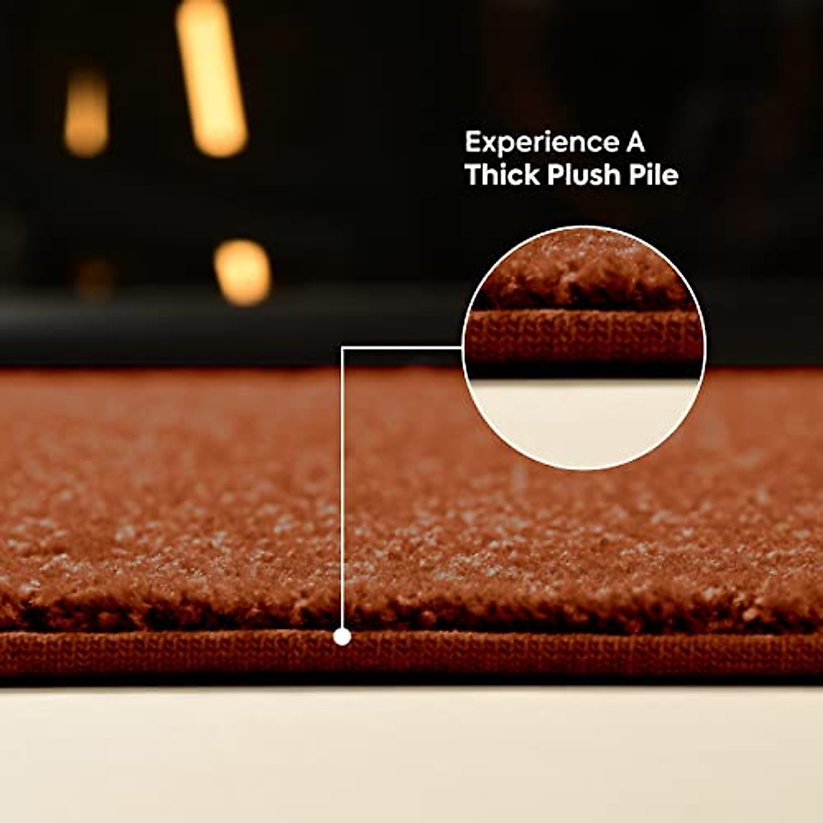 Furnish my Place Modern Plush Solid Color Rug - Orange, 2' Round, Pet and Kids Friendly Rug. Made in USA, Area Rugs Great for Kids, Pets, Event, Wedding