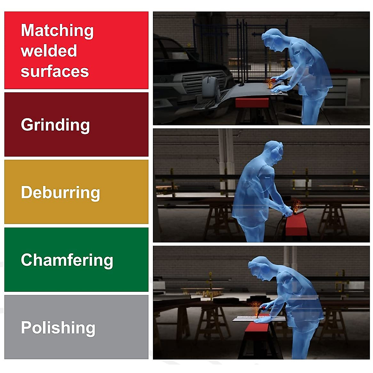 Chicago Pneumatic CP7405 - Air Straight Die Grinder Tool, Welder, Woodworking, Automotive Car Detailing, Stainless Steel Polisher, Heavy Duty, 1/4 Inch (6 mm), 0.34 HP / 250 W, 28000 RPM