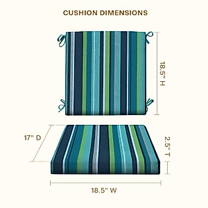 Honeycomb Outdoor Midback, 18.5" W x 17" D, Stripe Poolside Outdoor Chair Cushion