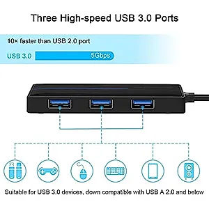 GARMESE USB 3.0 Hub, 5-in-1 USB Hub Splitter USB A Hub with Micro-SD/SD Card Reader and 3 USB 3.0 Ports for Laptop, iMac, MacBook Pro 2015/2016, Google Chromebook and More