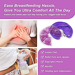 Conbella Breast Pads for Breastfeeding 2 Packs, Relief for Breastfeeding, Nursing Pain, Mastitis, Engorgement, Swelling, Plugged Ducts, Boost Milk Let-Down & Production. (#42 Purple)