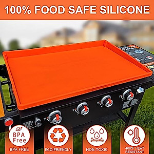 Silicone Griddle Mat with Grease Cup Liners for Blackstone 36 inch, Griddle Cover Mat, Food Grade Silicone Grill Mat, Upgraded Full Wrap-Around Protection, All Season Cooking Protective Cover Mats