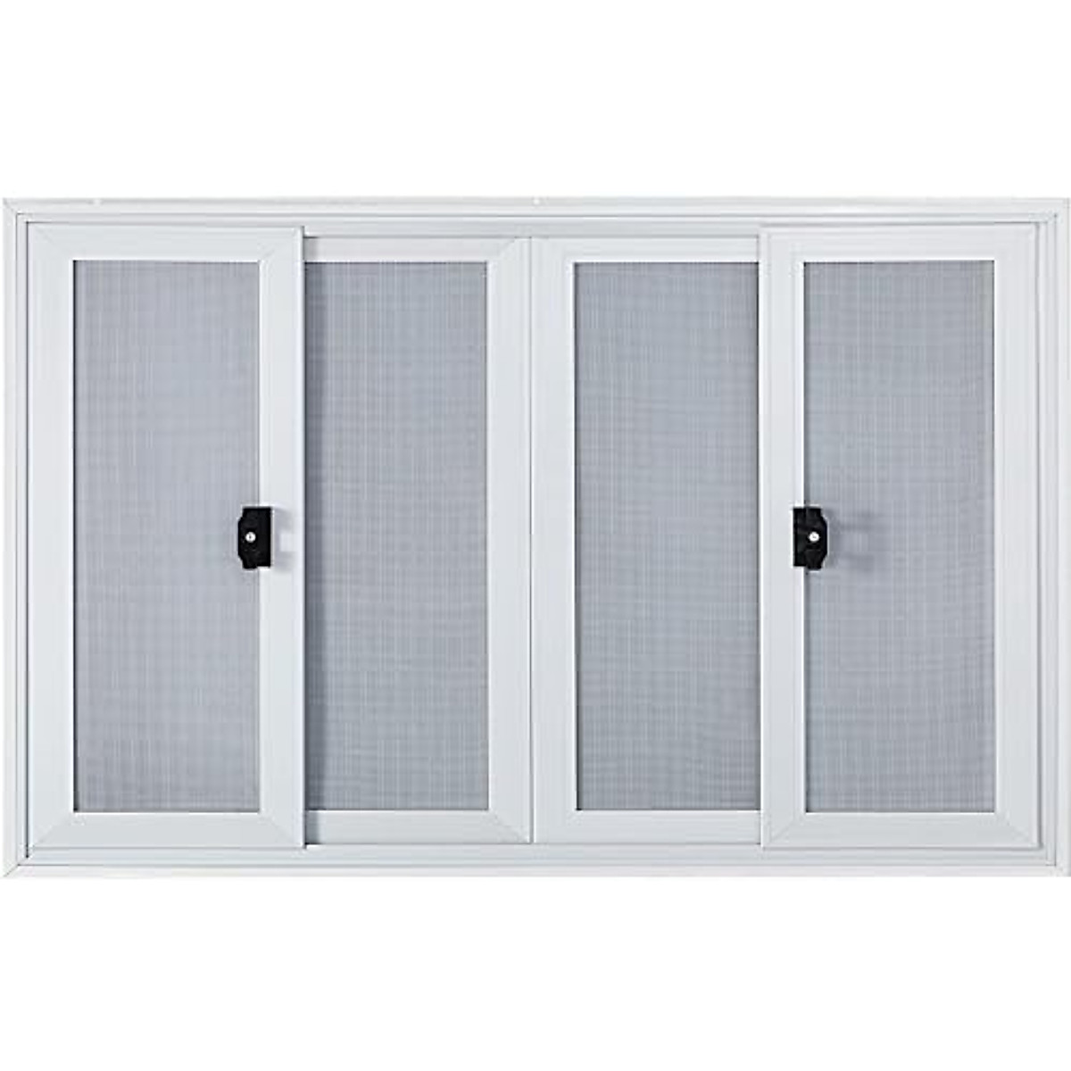 VEVOR Concession Window 60 x 36 inch, Aluminum Alloy Food Truck Service Window with 4 Horizontal Sliding Screen Windows & Awning Door & Drag Hook, Serving Window for Food Trucks Concession Trailers