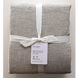 Pottery Barn Belgian Flax Linen Waffle Duvet Cover Full/Queen & Two Standard Shams ~Flax~