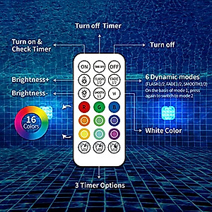 Homly Rechargeable Submersible Pool Lights with Remote, Waterproof Underwater Charging Battery Operated Controlled 16 Color Changing LED with Magnet Floating Lights Pool Pond Decoration 4 Pack