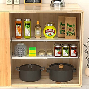 Cabinet Shelf Organizer Expentable Heavy Duty Metal Storage Shelves Organizer DIY Divider Separator Shelves for Cabinet Wardrobe Cupboard Kitchen Bedroom Closet, 2pack