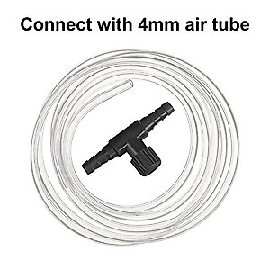 30 Pieces 2 Way Fish Tank Air Pump Aquaculture T Shape Control Valve Plastic Aquarium Hose Connector for 4 mm Air Tube (Black)