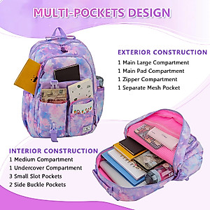 VX VONXURY Girls School Backpack,Water Resistant Kawaii Kids Book Bag Fits A4 Folder,Cute Teens Schoolbags