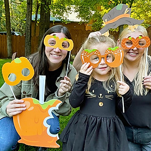 Big Dot of Happiness Pumpkin Patch - Fall Photo Booth Props - Fall Photo Props - Thanksgiving Decorations - Halloween Decorations- Photo Booth Props - Fall Décor - 10 Count