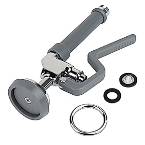 TCEUMIK Pre Rinse Spray Valve Commercial Sink Faucet Sprayer Head Dish Sprayer Nozzle with Handle Grip Assembly Replacement Kit of Restaurant Industrial Faucets 1.42 GPM High-Pressure Chrome Finished