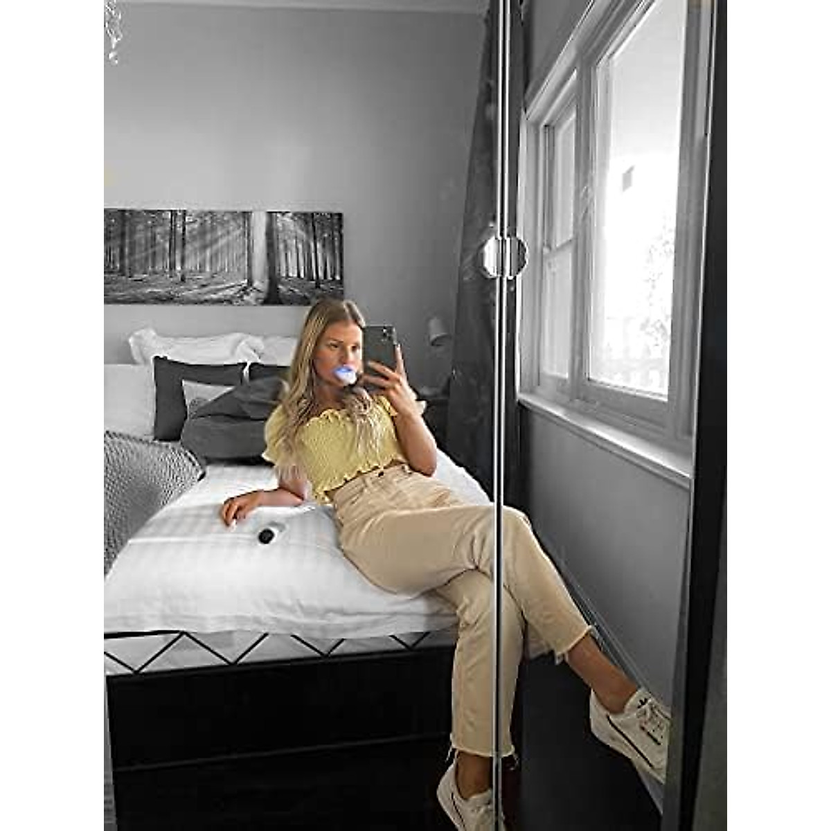 Active Wow 24k White Premium Teeth Whitening Kit - LED Teeth Whitening Kit, Teeth Whitening Light, Fluoride Free, Teeth Whitening Kit with LED Light - Mint Flavor, 30 Treatments