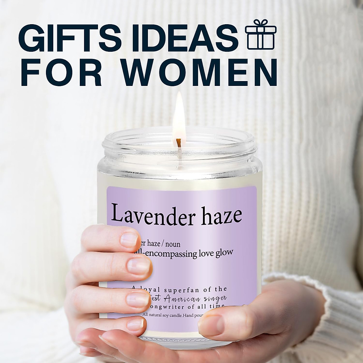 ForGreetMe TS Lavender Scented Candle, Music Lovers Gifts for Fans, Perfect TS Gifts for Women and Music Merch Singer Fans with Definition of TS, Best Birthday Gifts for Women