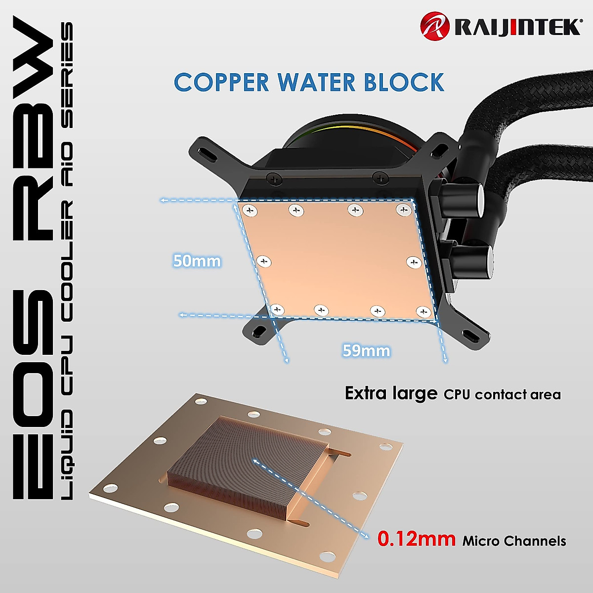 RAIJINTEK EOS 360 RBW AIO CPU Water Cooler, with 3pcs 12025 ARGB PWM Fans, Copper Water Block, Durable and Reliable Pump, Durable Teflon Mesh Tube, Compatible with Intel & AMD (0R10B00181)