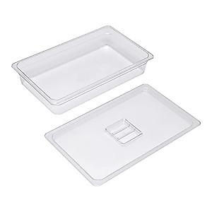 6 Pcs Food Pans with Lid, 4" Deep Commercial Hotel Pans, Clear Polycarbonate Food Storage Containers for Kitchen Restaurant Fruits Vegetables