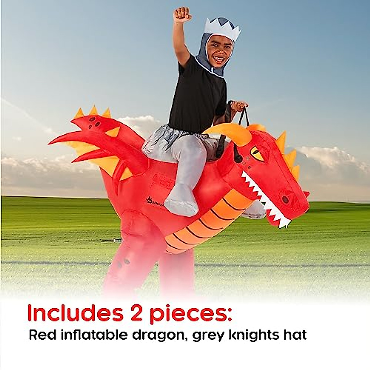Morph Costumes - Inflatable Dragon Costumes For Kids - Red Dragon Costume for Kids - Dragon Rider Costume - Inflatable Costume for Kids