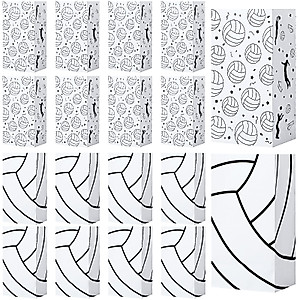 30 Pieces Volleyball Gift Bags Volleyball Treat Bags Volleyball Goodie Candy Paper Bags for Sports Party Supplies Volleyball Theme Birthday Party Favors Decorations, 2 Styles