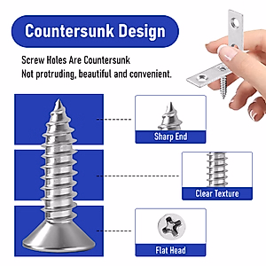 40 Pack L Bracket Corner Braces, Small Metal L Brackets for Wood, 1.5 inch Steel Joist Right Angle Brackets for Wood Shelves Chair Drawer Cabinet with Screws, Zinc Plated HOME MASTER HARDWARE