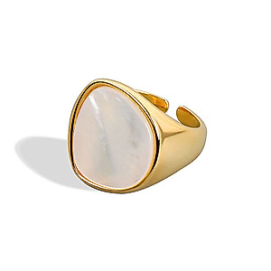 Izpack Retro Open Finger Band Ring for Women Expandable Statement Signet Rings Chunky Knuckle Midi Ring Fashion Jewelry Gifts Comfort Fit (Gold)