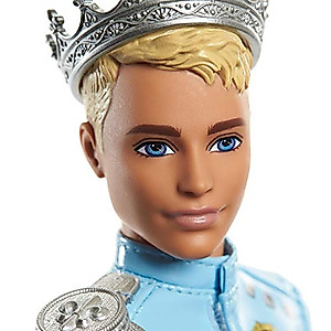 Barbie Princess Adventure Prince Ken Doll (12-inch) Wearing Jacket, Jeans and Crown, Makes a Great Gift for 3 to 7 Year Olds