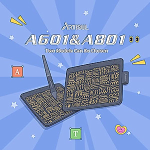 Drawing Tablet Artisul A801 Graphics Tablet 9 Inch Art Tablet with 8192 Pressure Battery-Free Pen, 4 Hot Keys, Compatible with Windows, macOS & Android Mobile, Perfect for OSU, Animation, Art Design