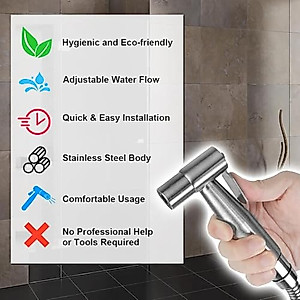 Handheld Bidet Sprayer for Toilet Handheld Sprayer Kit Shower Head Hand Bidet Faucet Bidet Sprayer Set for Bathroom Toilet Hand Sprayer Stainless Steel Self Cleaning Handheld