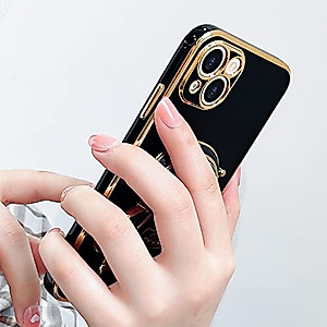 Pepmune Compatible with iPhone 13 Mini Case Cute 3D Astronaut Stand Design Camera Protection Shockproof Soft Back Cover for Apple iPhone 13 Mini Phone Case Black