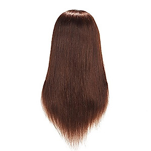 Hairingrid Mannequin Head 20"-22" 100% Human Hair Hairdresser Cosmetology Mannequin Manikin Training Head Hair and Free Clamp Holder (1906LB0414)
