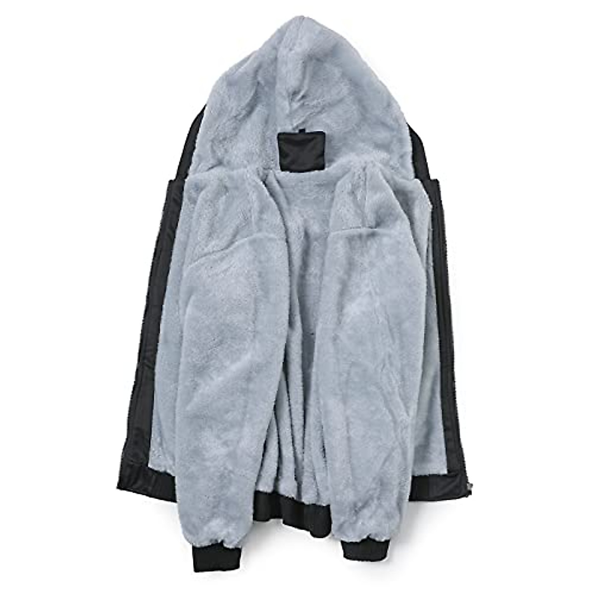 JiangWu Hoodies for Men Winter Heavyweight Fleece Sherpa Lined Zipper Sweatshirt Jackets (Large, A-Black-1)