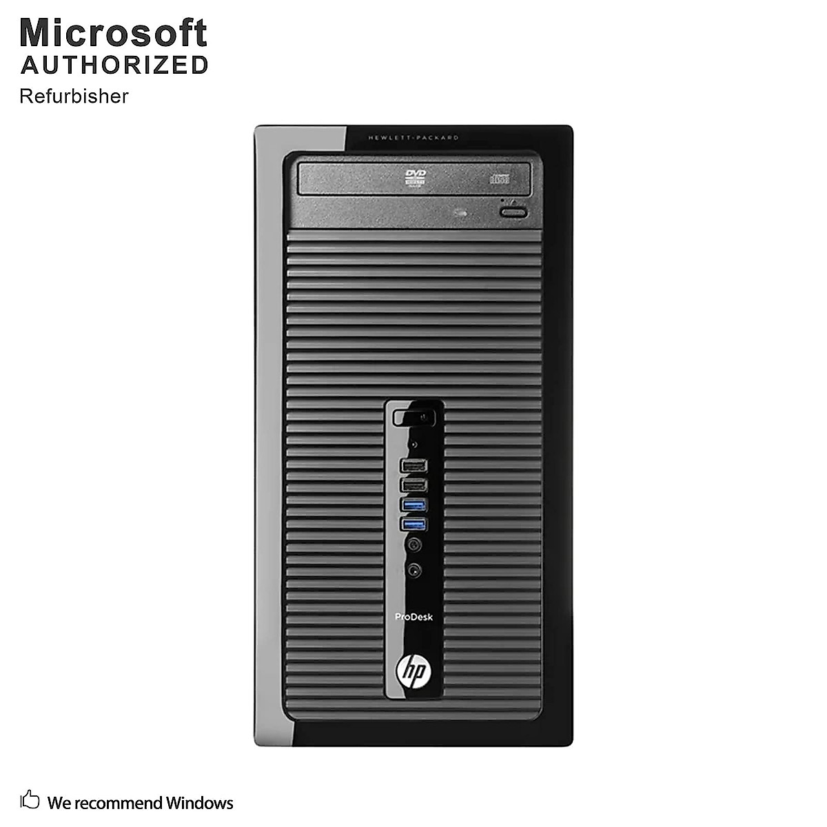 HP ProDesk 400 G1 Tower Computer PC, Intel Quad Core i5-4570 up to 3.6GHz, 16G DDR3, 256G SSD, DVD, Windows 10 Pro 64 Bit-Multi-Language Supports English/Spanish/French (Renewed)