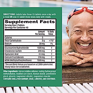 Move Free Advanced Glucosamine Chondroitin MSM Joint Support Supplement, Supports Mobility Comfort Strength Flexibility & Bone - 120 Count (Pack of 3)