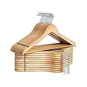StorageWorks Wooden Coat Hanger, 20 Pack Heavy Duty Clothes Hangers, Natural Wood Color, Natural Wood Hangers for Shirts, Jackets, Pants, Suits