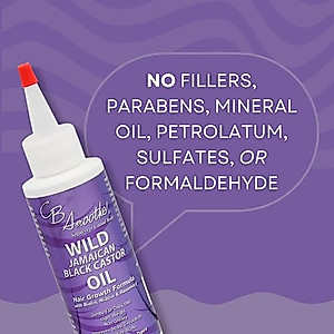 CB Smoothe Wild Jamaican Black Castor Oil - Hair Growth Formula with Biotin, Niacin & Rosemary - Promotes Scalp Circulation & Natural Growth - Lightweight, Non Greasy Formula - 4oz Bottle