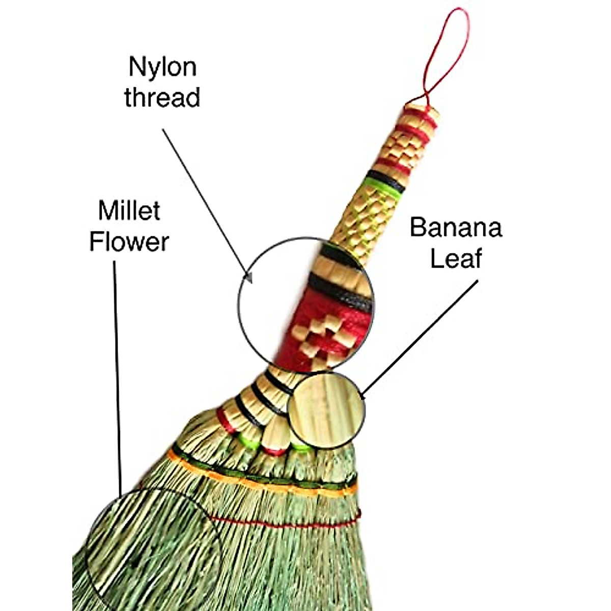 SN SKENNOVA - 16 inch Tall of Hand Broom Brush Whisk Broom Dusting Brush Broom Handmade Cleaning Tools Household