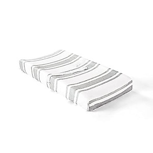 Lush Decor Baby Farmhouse Stripe Soft & Plush Changing Pad Cover, 32" x 16" x 5", Gray