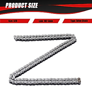 KAMIER 428 Drive Chain 102 Link with Chain Breaker for 50cc 70cc 90cc 110cc 125cc CT90 CT110 TaoTao TForce Coolster Vitacci Apollo Trailmaster Pit Dirt Bike 4 Wheeler ATV Quad Go Kart Heavy Duty Parts