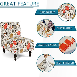 Liykimt Armless Accent Chair Cover Slipcover,Slipper Chair Cover Super Fit Stretch Spandex Removable Washable for Armless Chair Furniture Protector Covers for Living Dining Room Hotel
