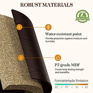 May in Color Bathroom Medicine Cabinet with Mirror, Vanity Wall Mounted Storage Cabinet with Adjustable Shelves and Towel Bar, Hanging Wall Cabinet for Bathroom, Laundry, Living Room, Brown