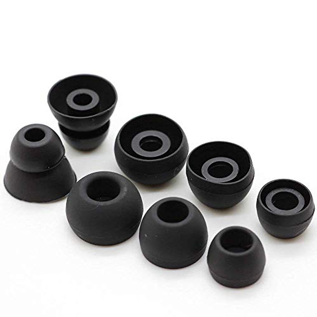 Alitutumao 8pcs Replacement Earbuds Silicone Eartips Compatible with Wireless Powerbeats 3 Powerbeats3 Beats by dr dre Earphones (Black)