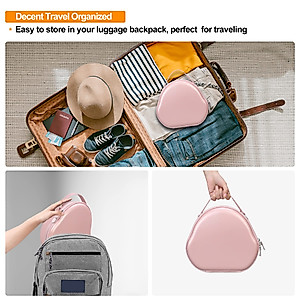 Elonbo Hard Carrying Case for Apple AirPods Max Wireless Over-Ear Headphones, New AirPods Max Bluetooth Headphones Travel Protective Cover Earphone Protector Storage Bag, Extra Space fits Charger.Pink