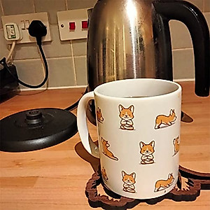 1 Pc Wooden Highland Cow Table Mats, Hollow Out Cup Coaster Hot Pads Dish Mat Non-Slip Coaster for Bar Club Home Decorations